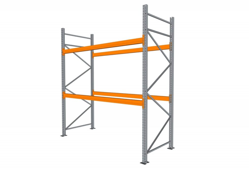 2,8 m palletstelling aanbouwsectie, 3 m hoog voor 9 europallets van ...